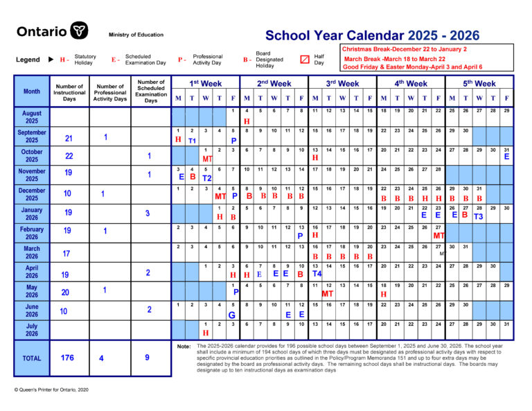 School Yearly Calendar & Timetable – Dewey Institute